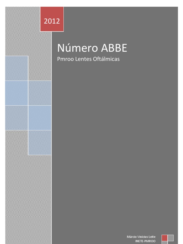 Valor Ou Número ABBE Acabado | PDF | Lente (ótica) | Dispersão (ótica)
