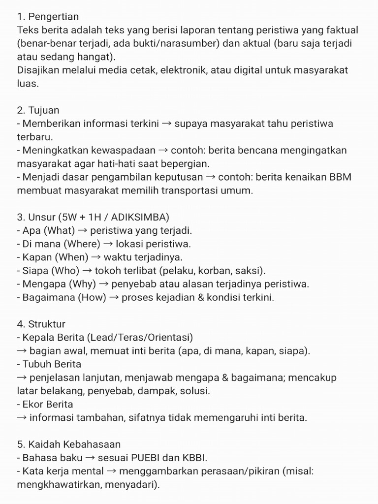 Mind Mapping Teks Berita | PDF