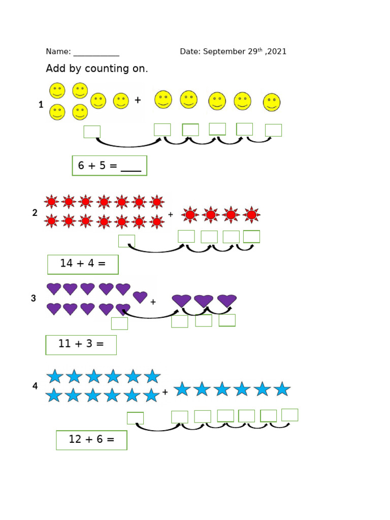 Counting On Addition Worksheet | PDF