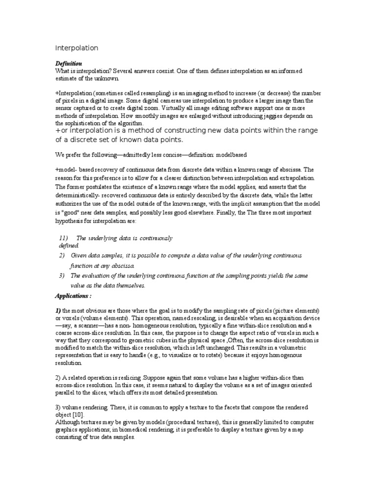 Interpolation | PDF | Texture Mapping | Image Resolution
