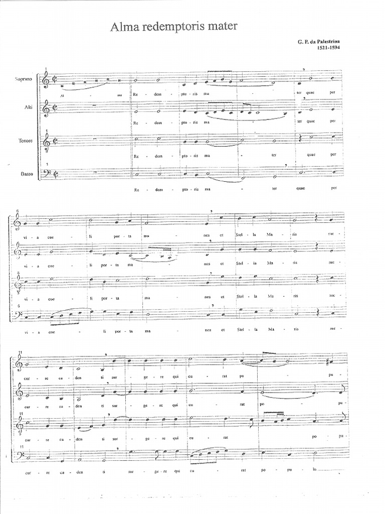 Alma Redemptoris Mater - Palestrina | PDF