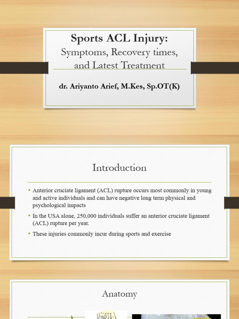 ACL Injury: Symptoms, Treatment & Recovery | PDF | Medical Specialties ...