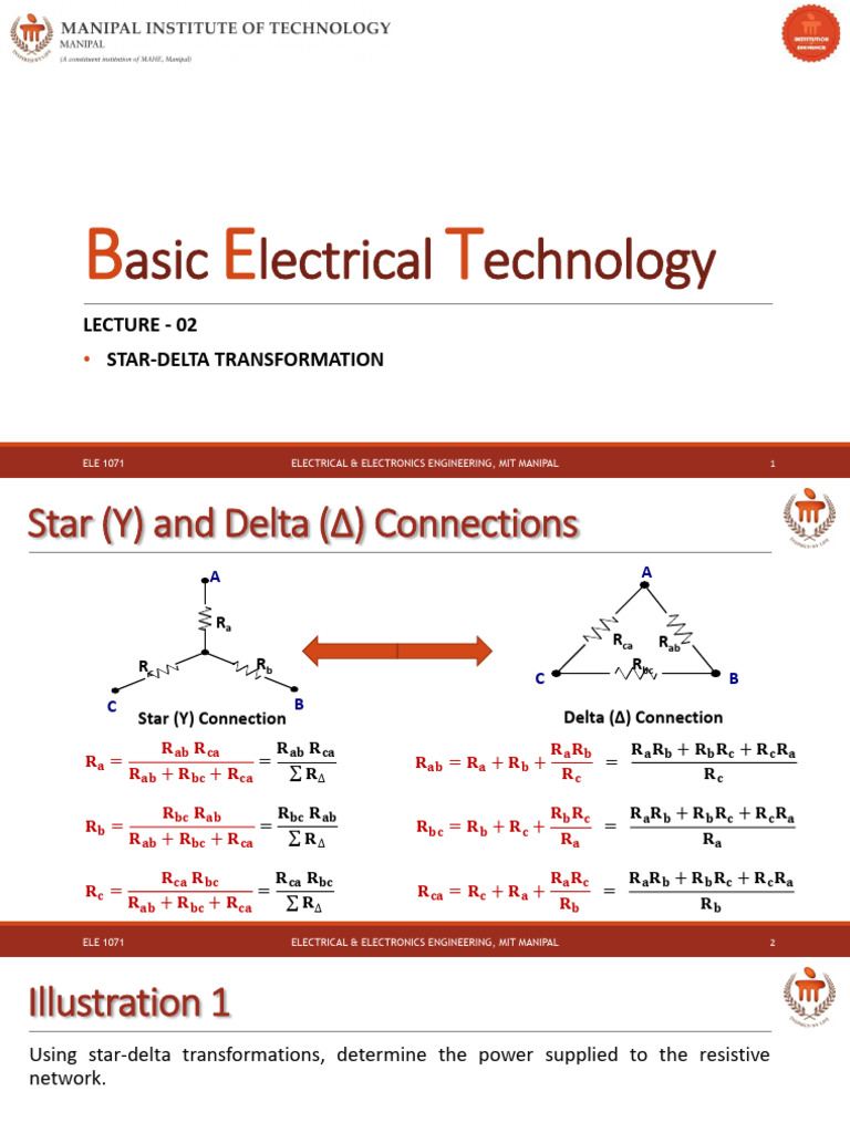 Star-Delta Transformation in Electrical Circuits | PDF | Electrical ...