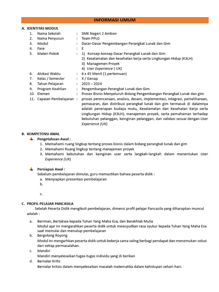 Modul Elemen 1, Revisi 9 Nov | PDF