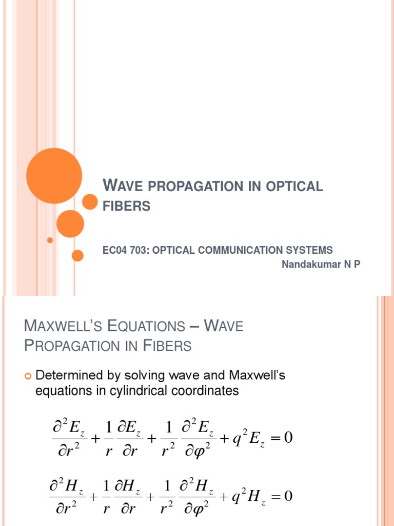 Wave Propagation in Optical Fibers1 | PDF | Normal Mode | Waves