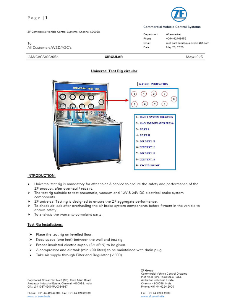 ZF Universal Test Rig Guidelines | PDF | Leak | Valve