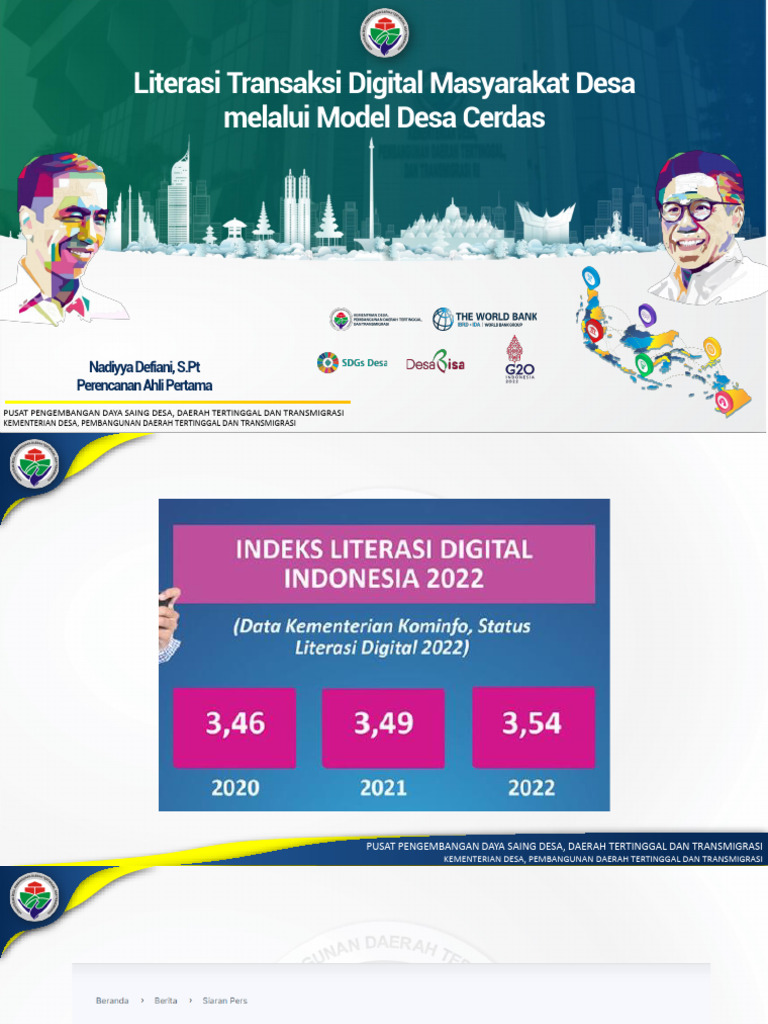 Literasi Transaksi Digital Masyarakat Desa Melalui Model Desa Cerdas | PDF