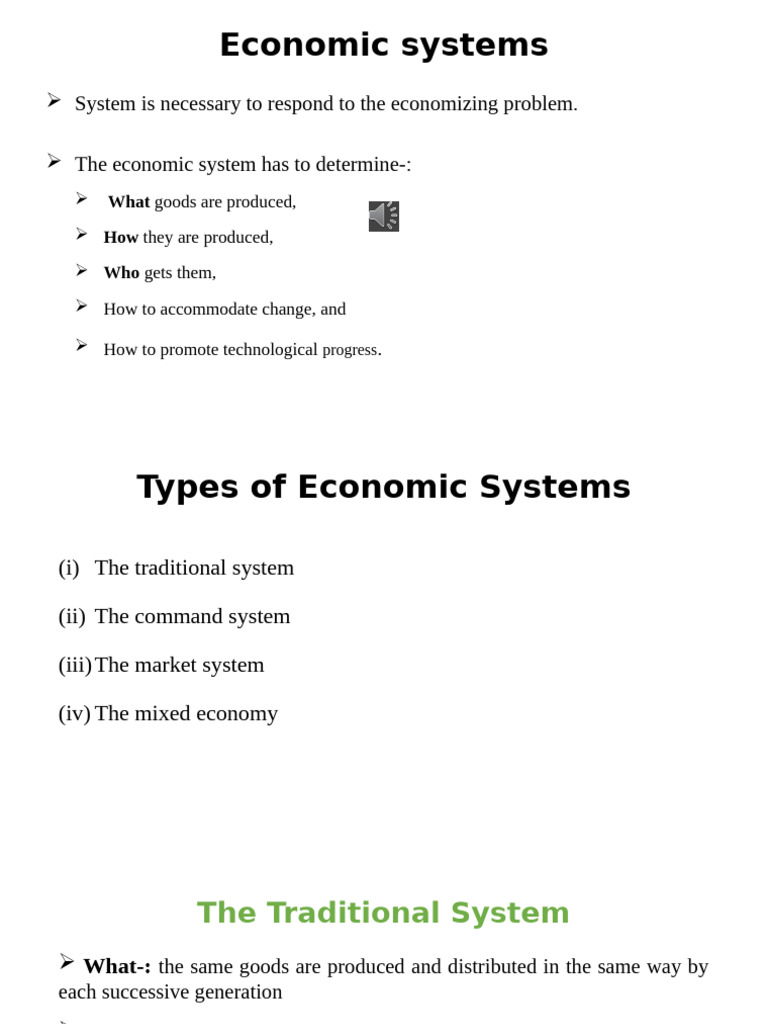 Topic 2 - Economic Systems | PDF | Economic System | Market (Economics)