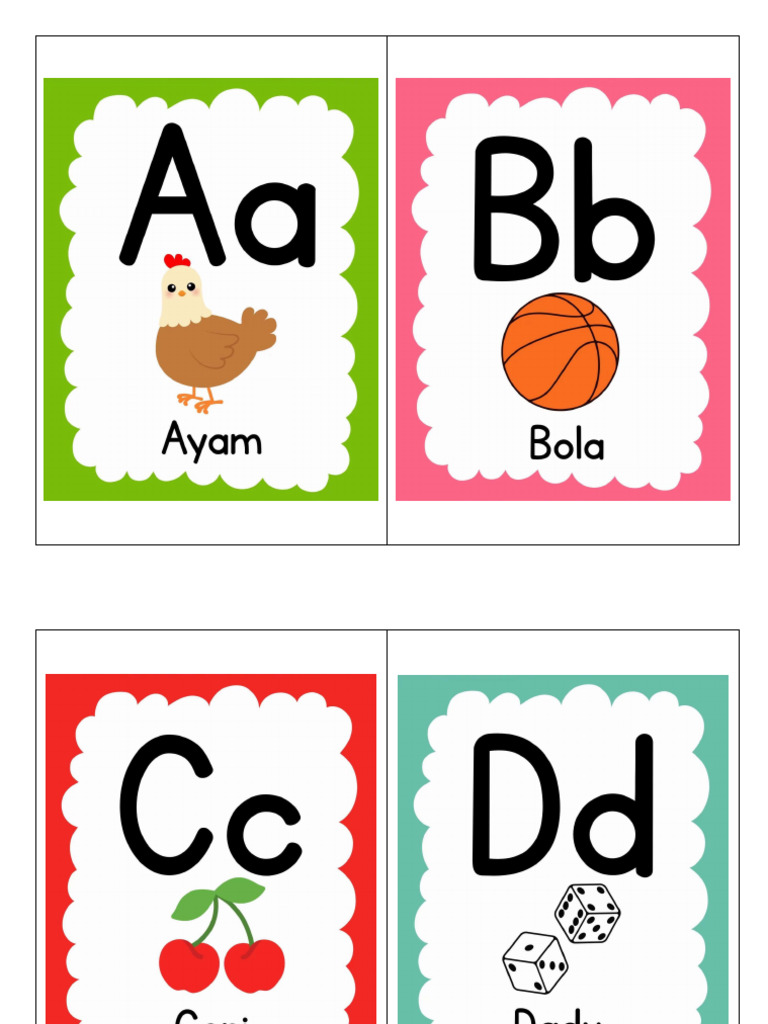 Flash Cards Huruf A5 | PDF