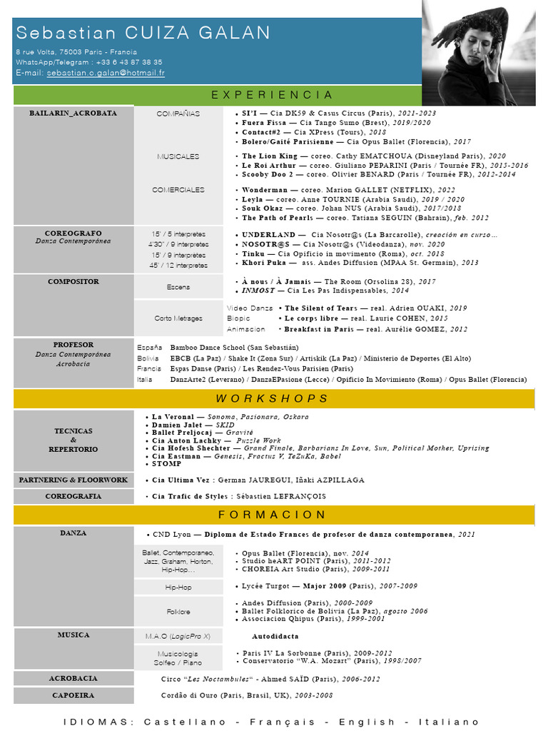 CV - Sebastian CUIZA GALAN (BOL) | PDF
