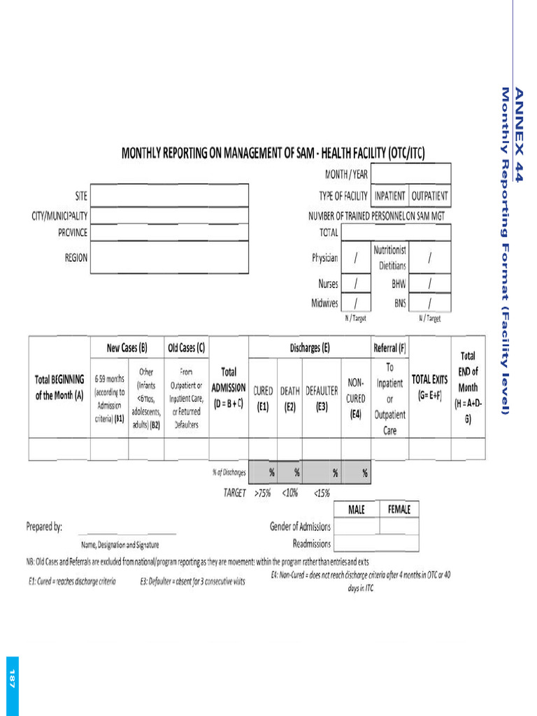 Monthly Reporting Form | PDF