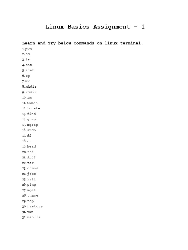 Linux Assignment 1 | PDF