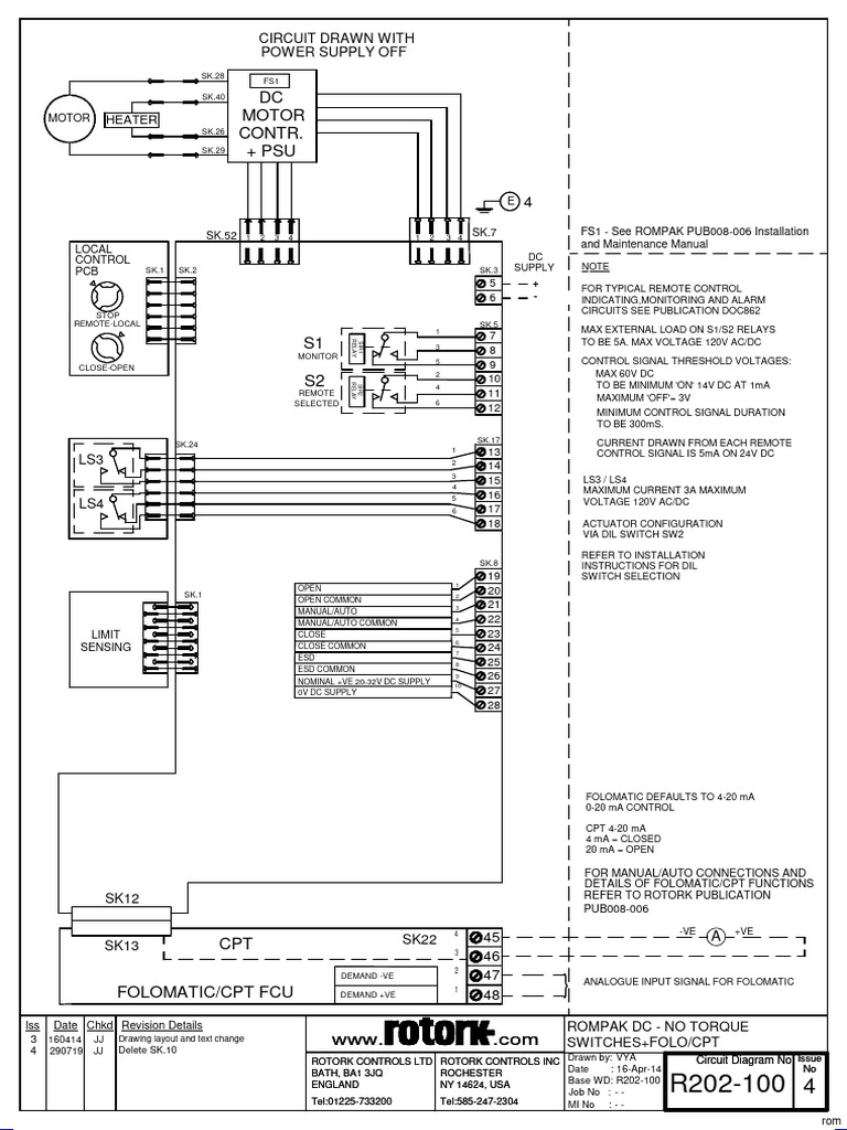 Rotork Controls Circuit Diagram Guide | PDF | Power Supply | Direct Current