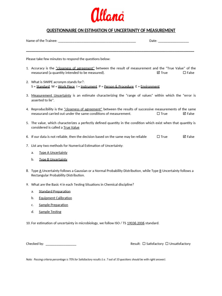 Answers To Questionnaire On MU - Q1 | PDF