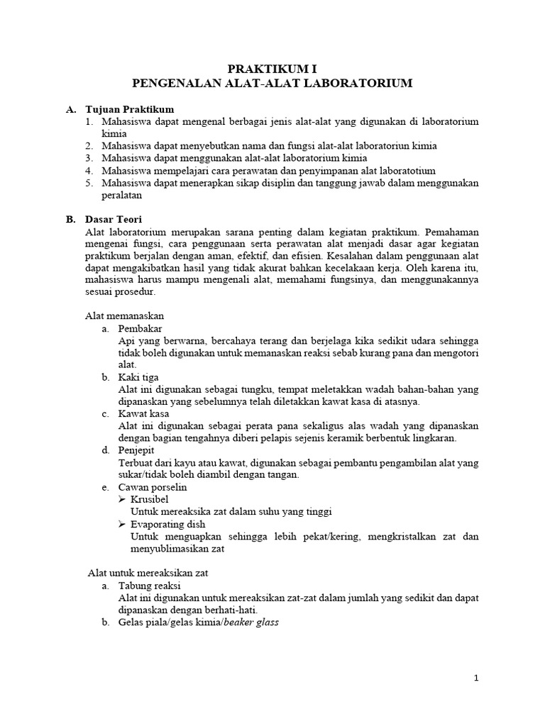 Jobsheet 1 - Pengenalan Alat Lab | PDF