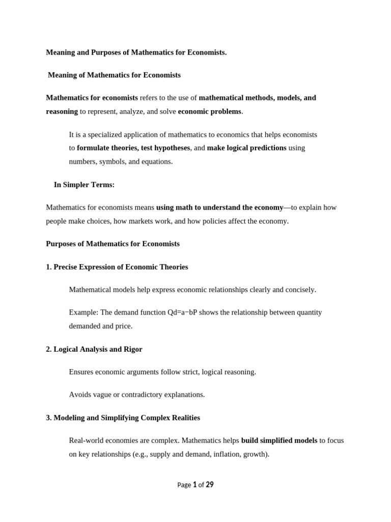 Elements of Mathematical ECON | PDF | Matrix (Mathematics) | Set ...