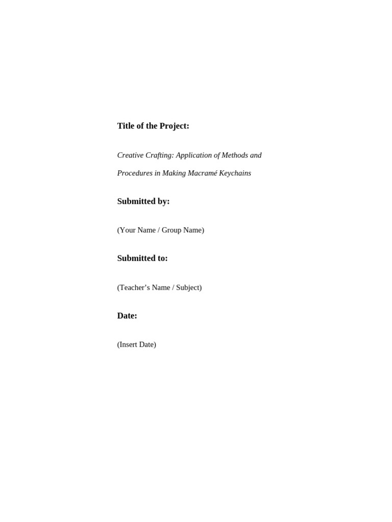 Project Proposal Sample | PDF | Crafts | Adhesive