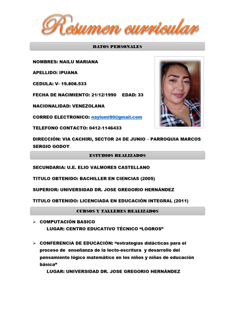 Curiculum Clara | PDF | Aprendizaje