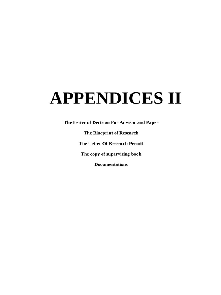 Appendices II | PDF