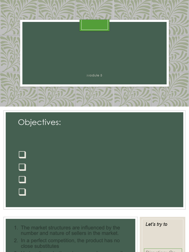 Applied Econ Module 5 6 | PDF | Monopoly | Perfect Competition