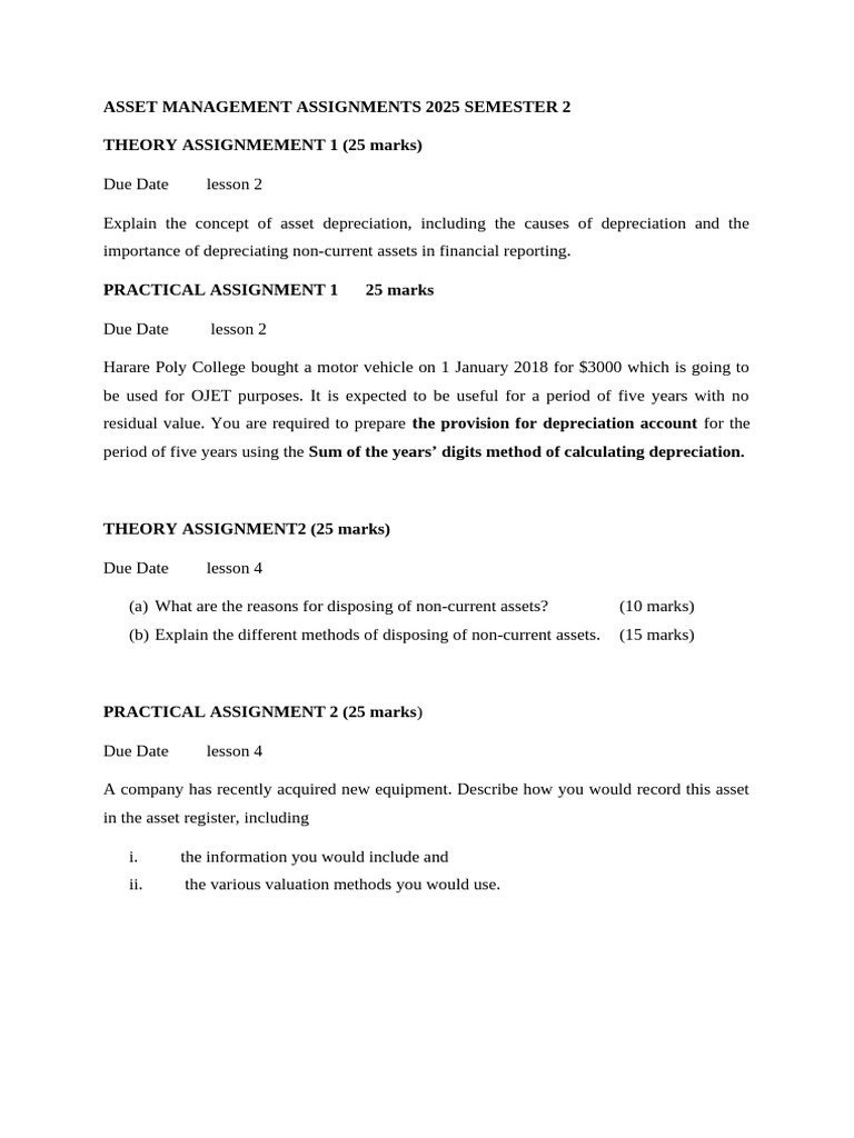 Asset Mgt Assignments 2025 | PDF