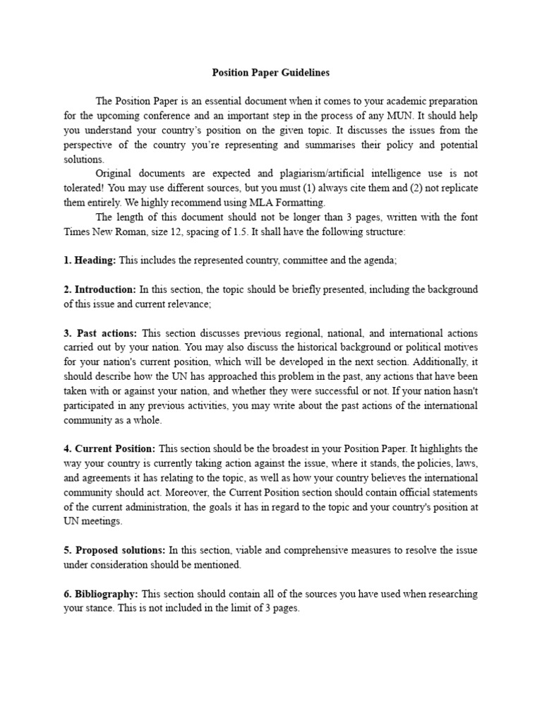 Position Paper Guidelines ICHB'25 | PDF