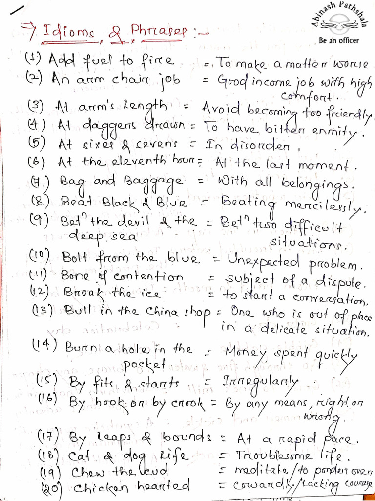 Idiom & Phrases | PDF