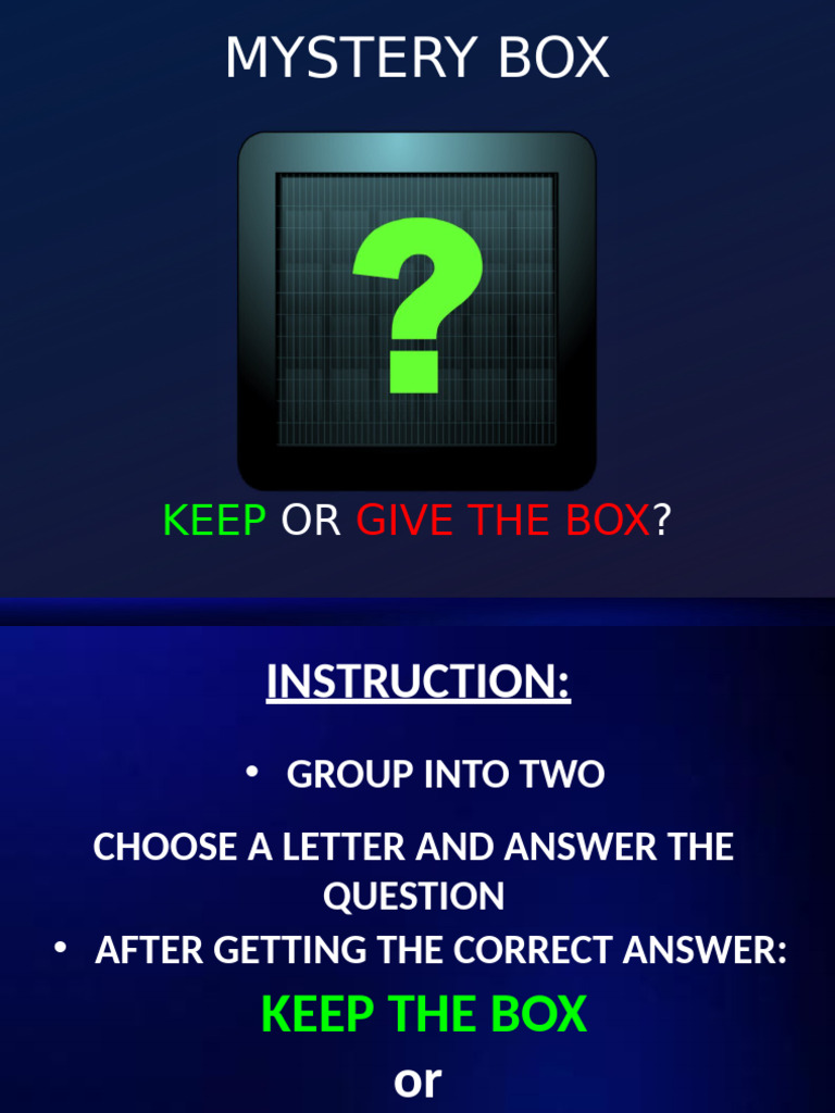 Mystery Box Activity | PDF