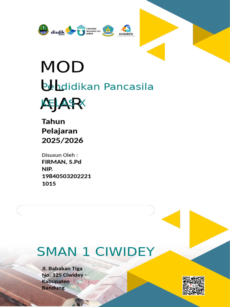 Template Cover Modul Ajar | PDF