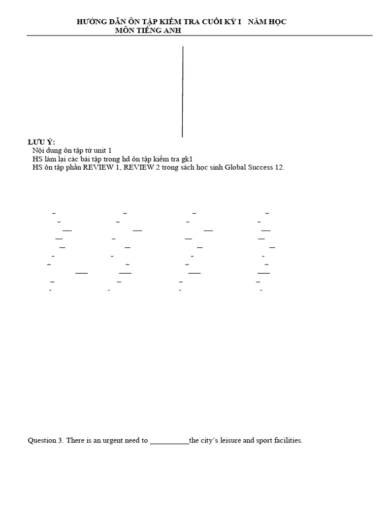CT 12.HS-HD Ôn Tâp Tiếng Anh CK1 2024-2025 PDF | PDF | Urbanization | City