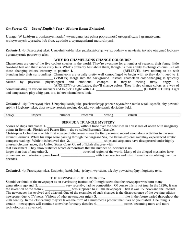On Screen C1 Use of English Test 4bcd | PDF
