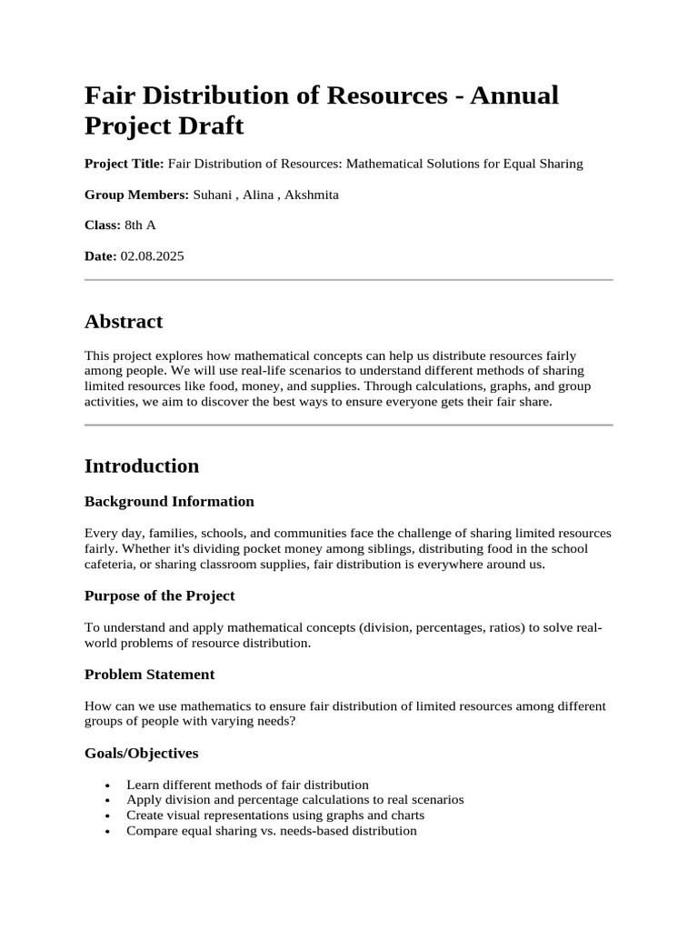 Fair Resource Distribution Methods Explained | PDF | Mathematics ...