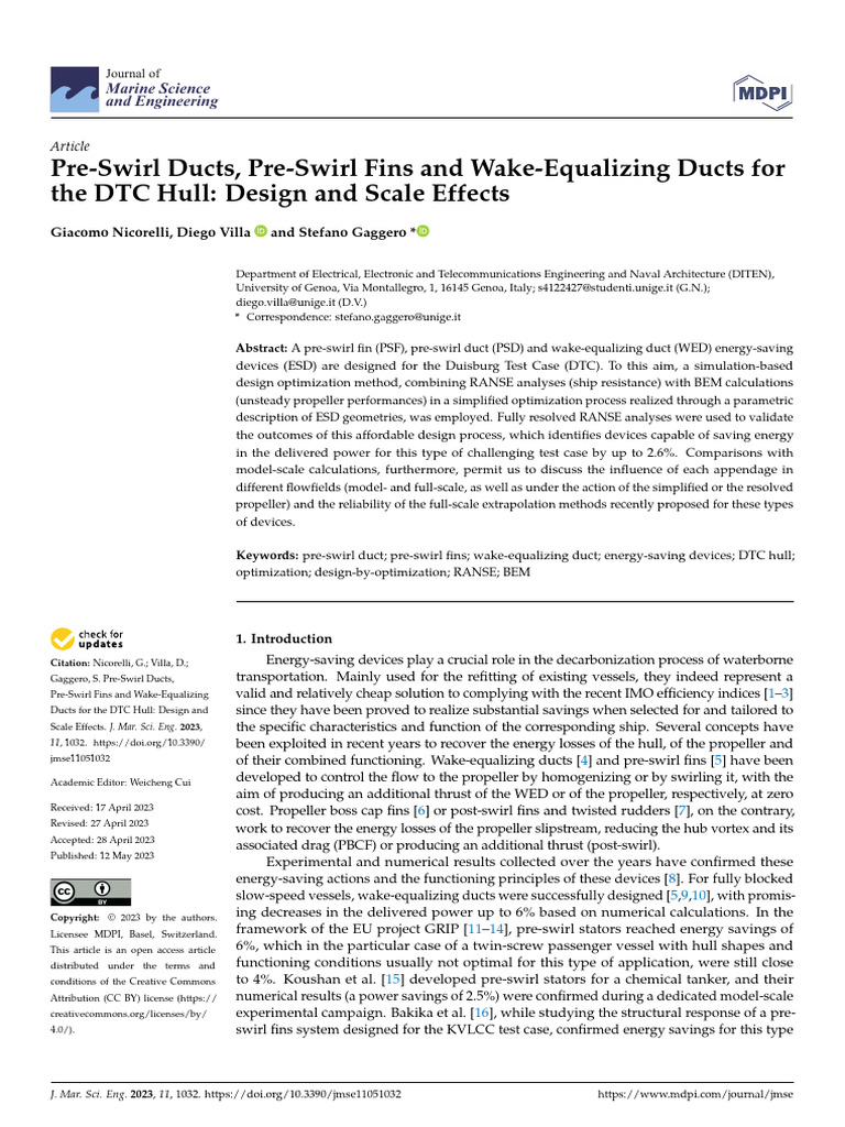 Pre-Swirl Ducts Pre-Swirl Fins and Wake-Equalizing | PDF | Propeller ...