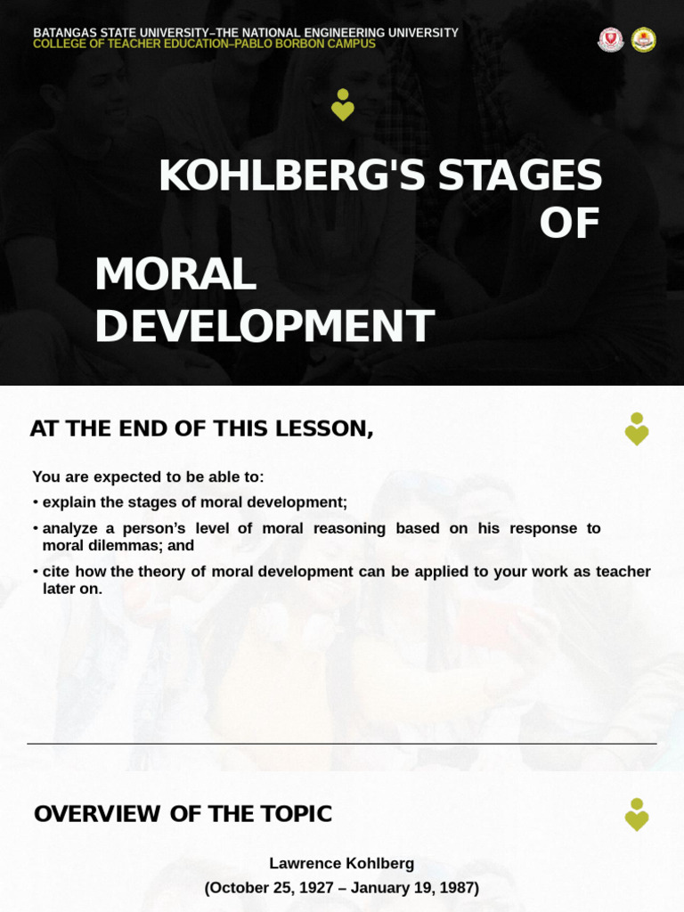 Presentation 9 Kohlbergs Stages of Moral Development | PDF | Cognition | Liberal Arts Education