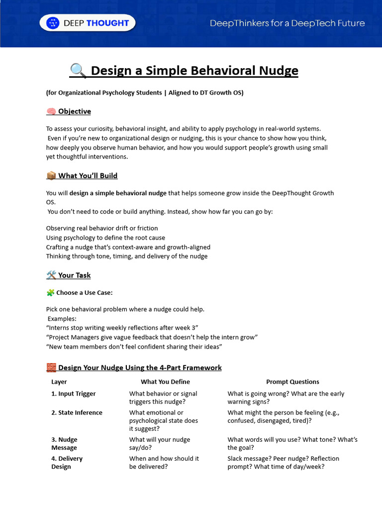 Behavioral Nudge Design Guide | PDF | Psychology | Industrial And ...