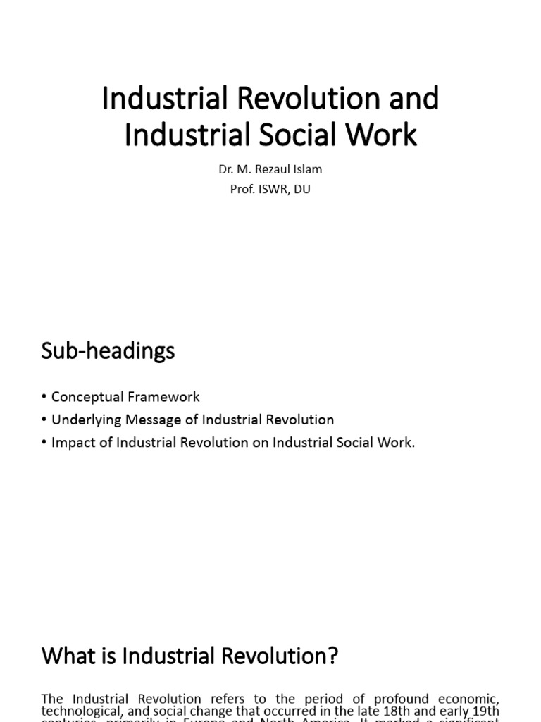 Industrial Revolution and Industrial Social Work | PDF | Industrial ...
