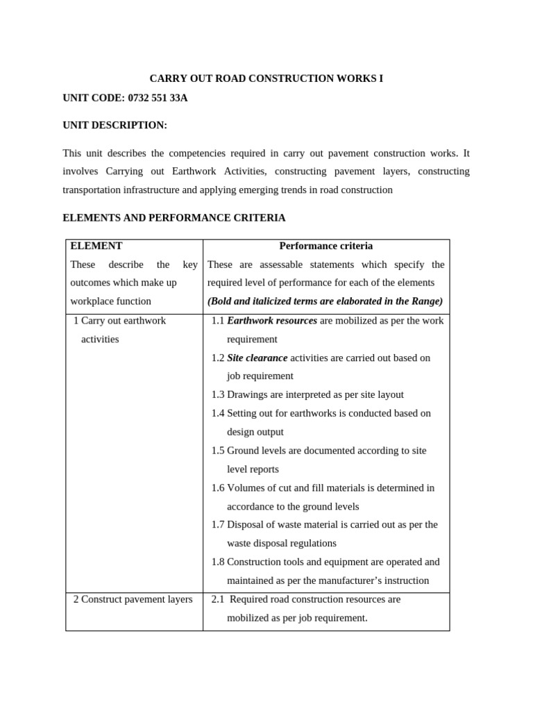 Road Construction Competency Guide | PDF | Road | Infrastructure