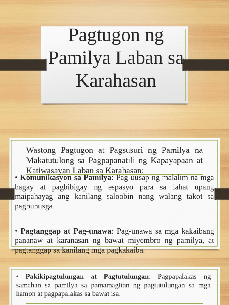 Pagtugon NG Pamilya Laban Sa Karahasan Grade 9 | PDF
