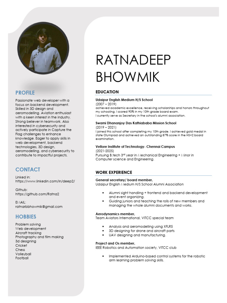 Ratnadeep Bhowmik Resume | PDF | Java Script | Computer Programming