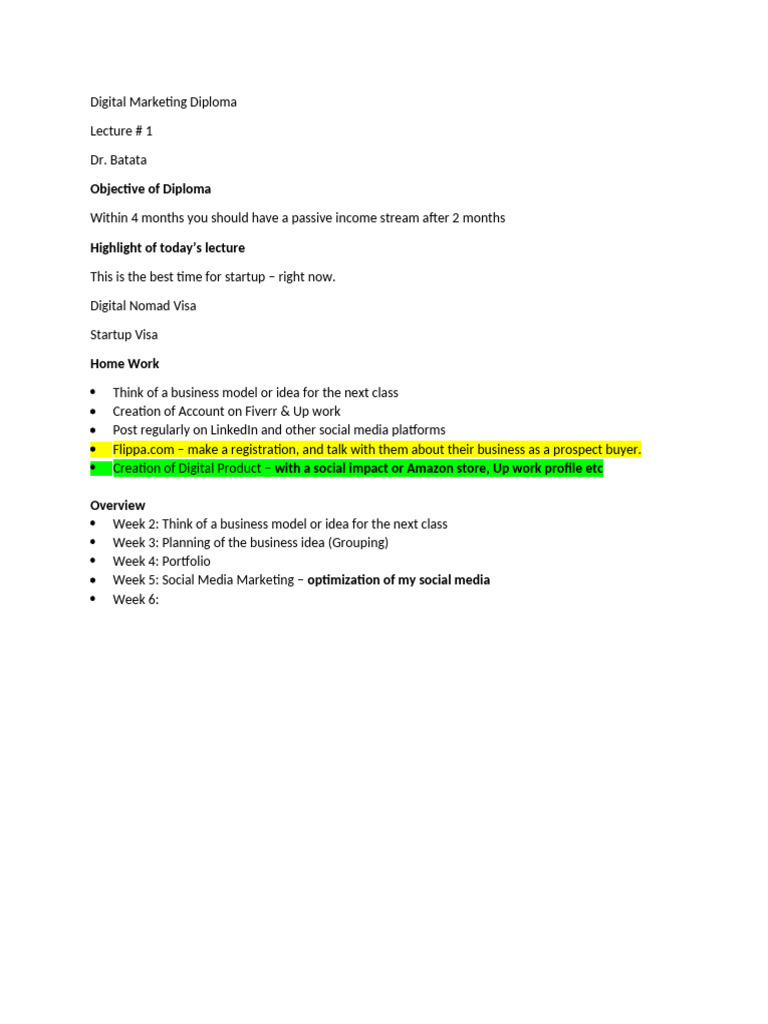 Digital Marketing Diploma Lecture # 1docx | PDF