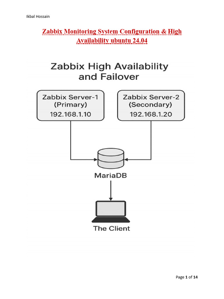 Zabbix Monitoring System Configuration & HA | PDF