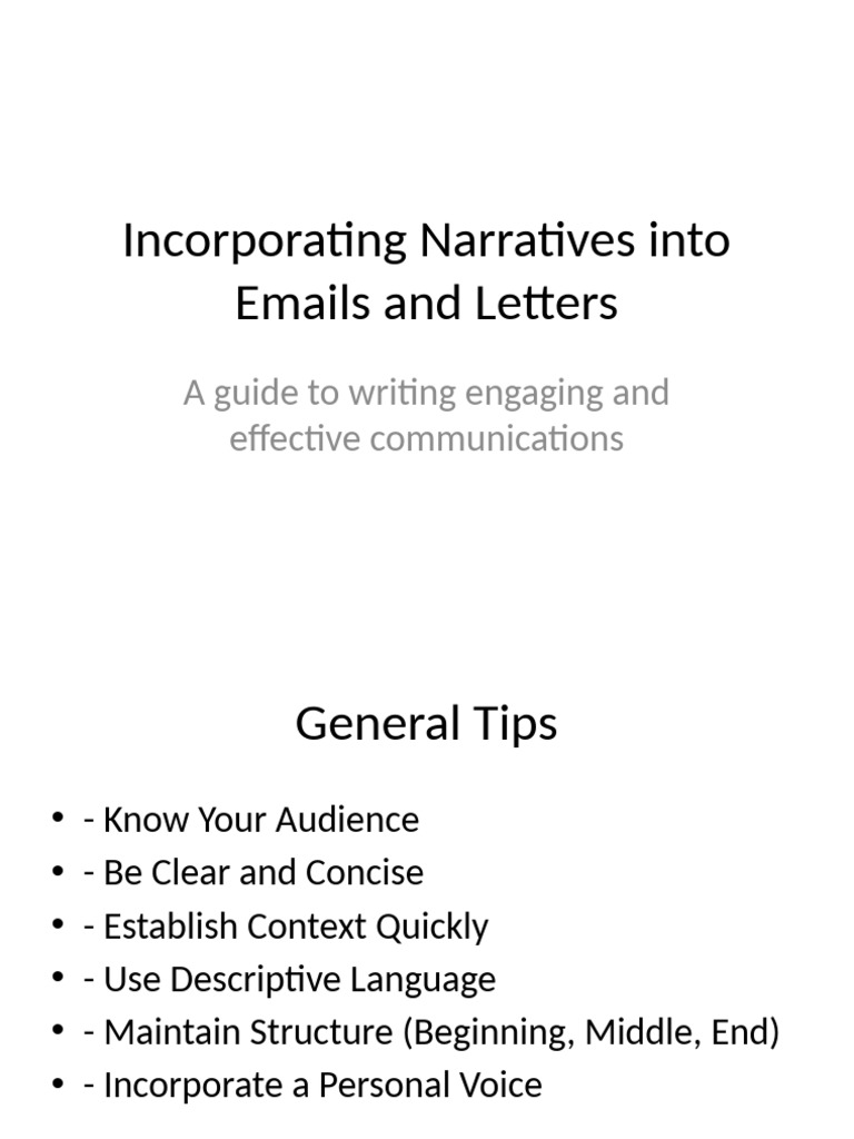 Narratives in Emails and Letters | PDF