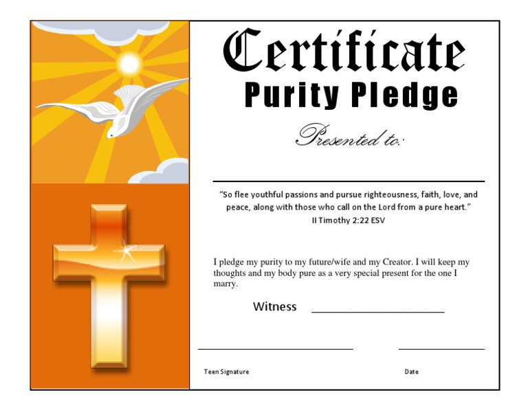 Teen Purity Certificate | PDF | Religion And Belief
