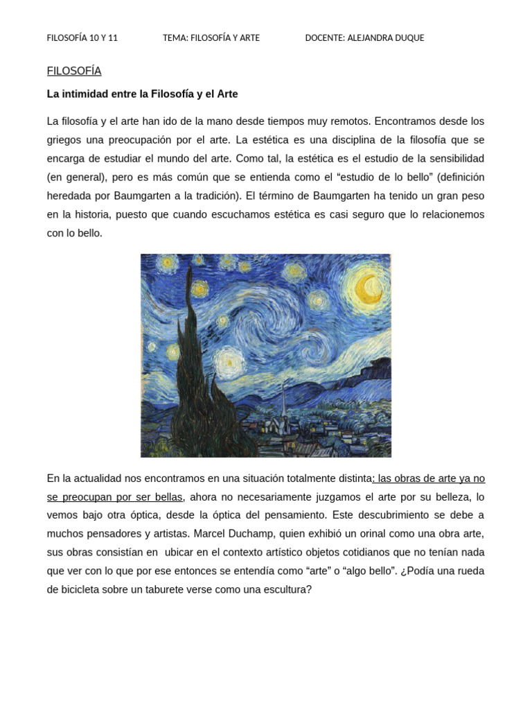 Filosofía y Arte: Una Relación Evolutiva | PDF | Estética | Educación ...