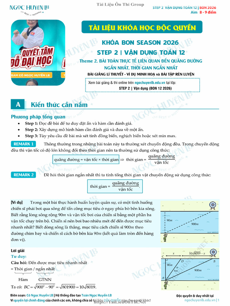 Theme 2. Bài Toán Thực Tế Liên Quan Đến Quãng Đường Ngắn Nhất, Thời ...