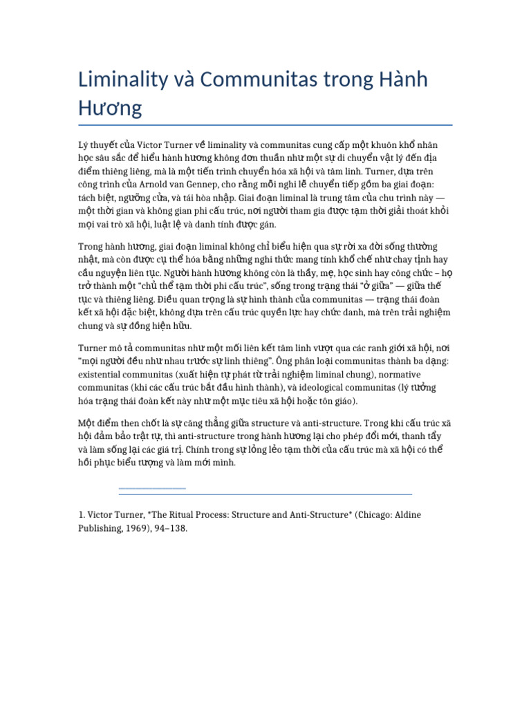 Liminality Communitas Chicago Footnote | PDF