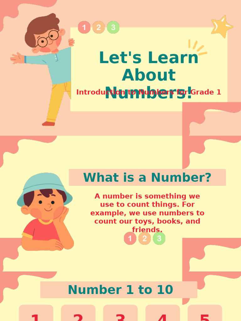 Introduction to Numbers for Grade 1 | PDF