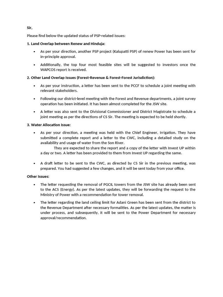 PSP Project Status Update Report | PDF