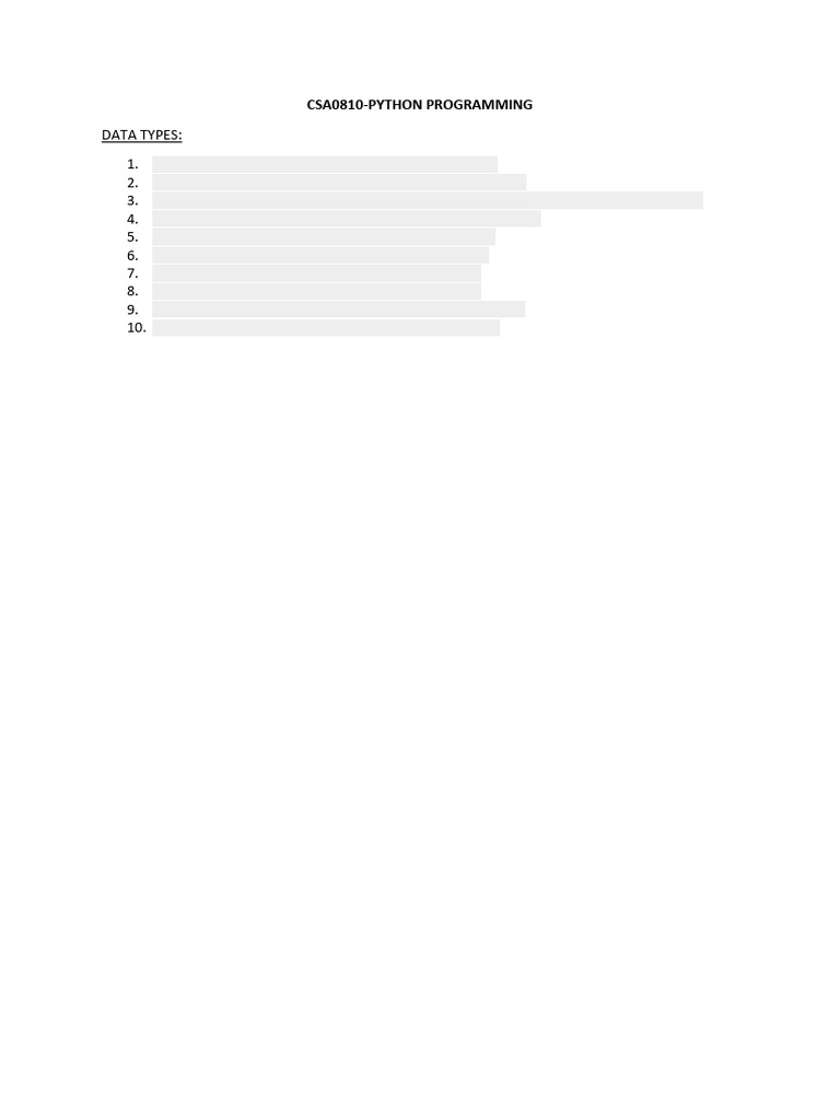 Python Programming 1 Data Types | PDF | String (Computer Science ...