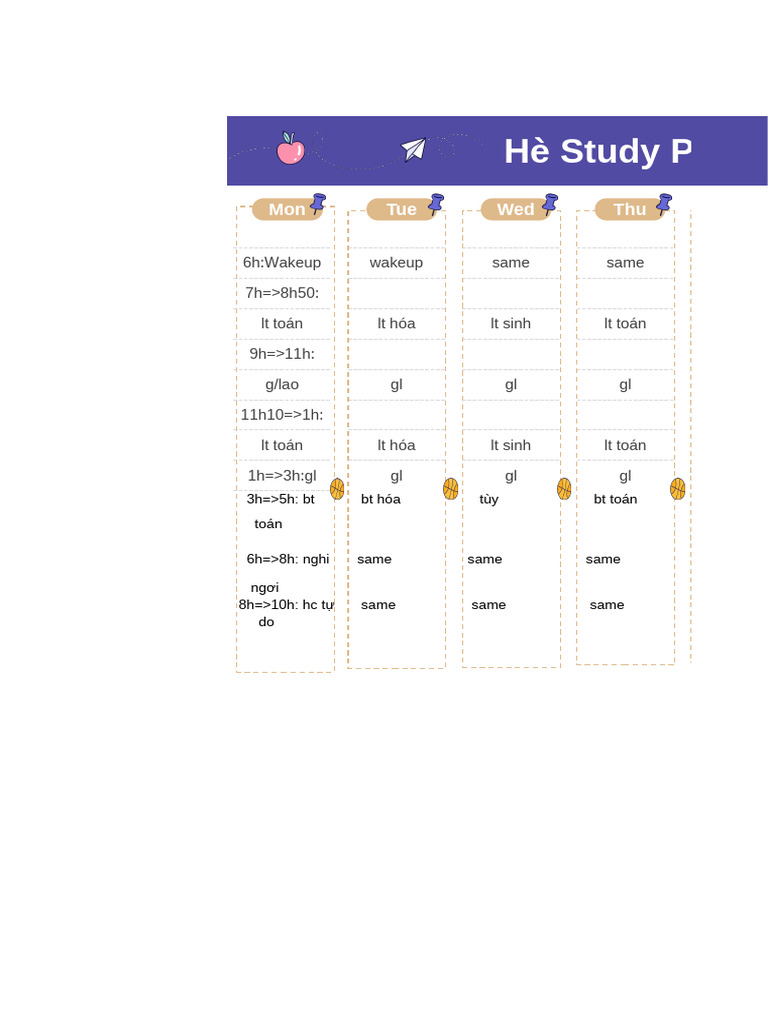 Blue Study Plan1 | PDF